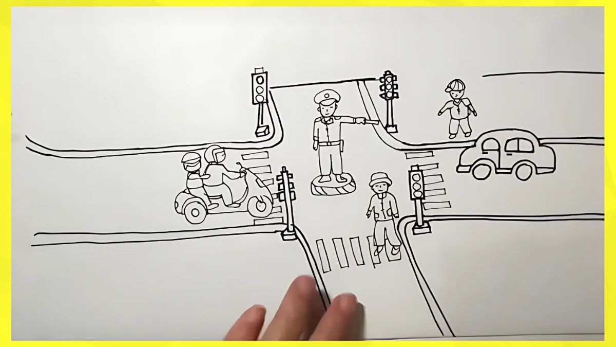 Top 40+ bức vẽ tranh chủ đề an toàn giao thông đẹp nhất